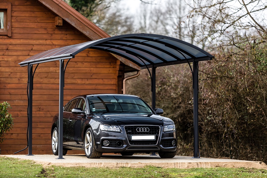 Carport/Tettoia per Auto in Alluminio e Policarbonato - cm 485 X 300cm